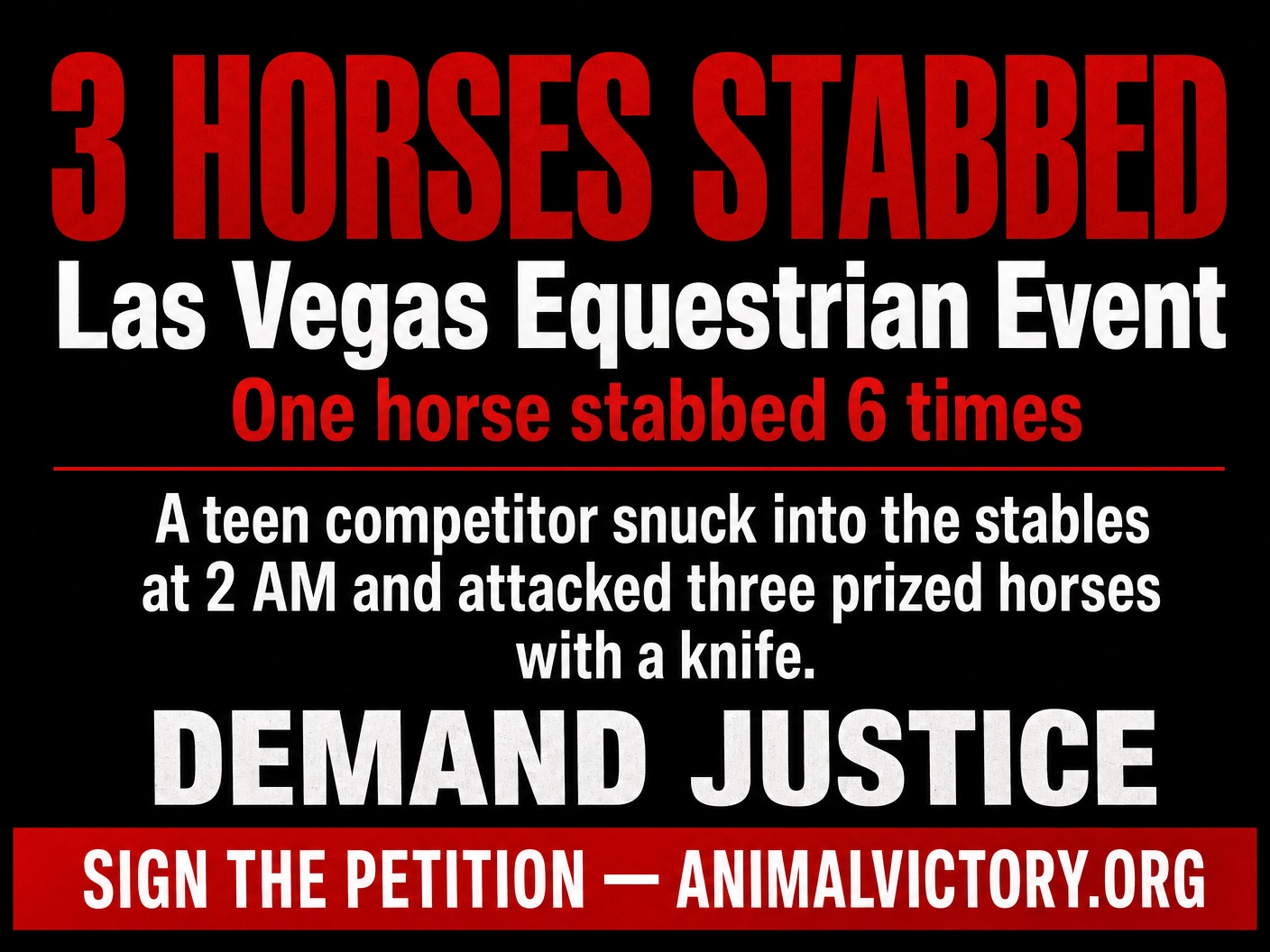 Sign: Teen Stabs Three Of Her Competitors' Horses At Las Vegas ...
